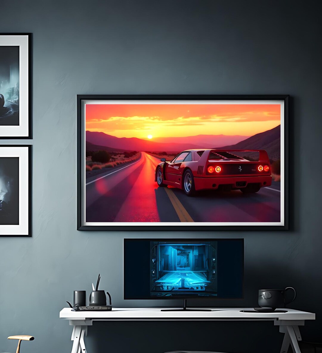 FERRARI F40 SUNSET Wall Art Printable Digital Download - Etsy