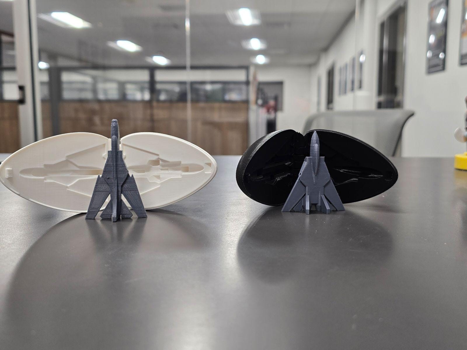 3D Printed Jet Fighter Toy - Articulated Mini Jet in Egg Shell Case ...