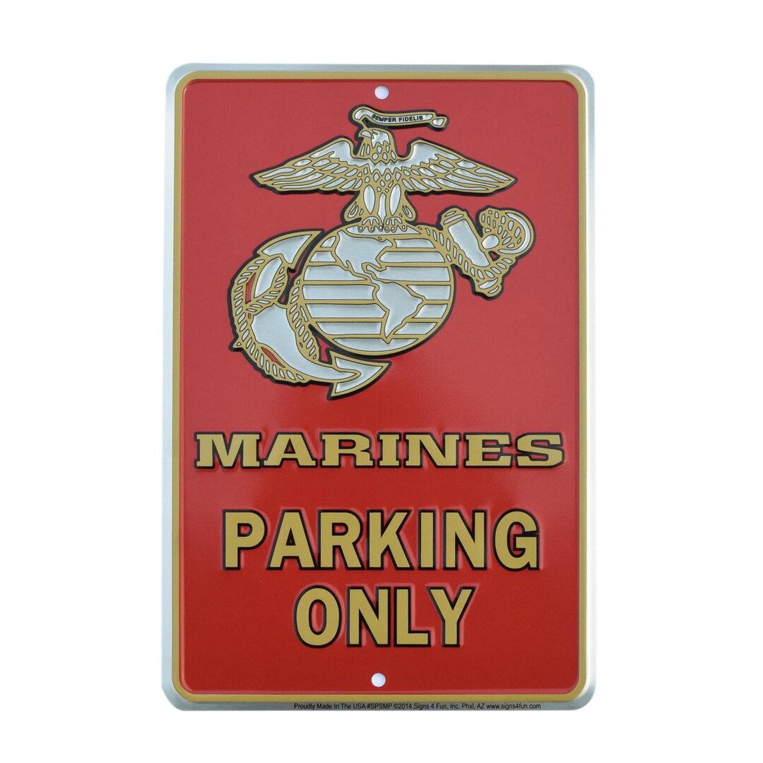 US Marines Parking Only Metal Sign USMC Military Garage Man Cave Marine ...