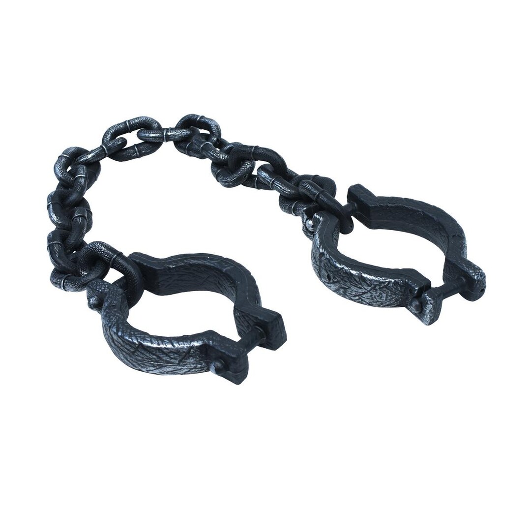 Jumbo Fake Ankle Shackles Prison Leg Iron Chains Halloween Costume ...