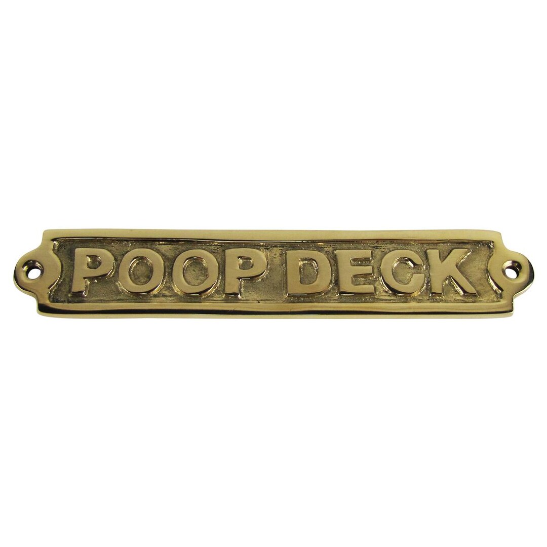 Solid Brass Ship Ship's Boat Plaque POOP DECK Nautical Maritime Decor ...