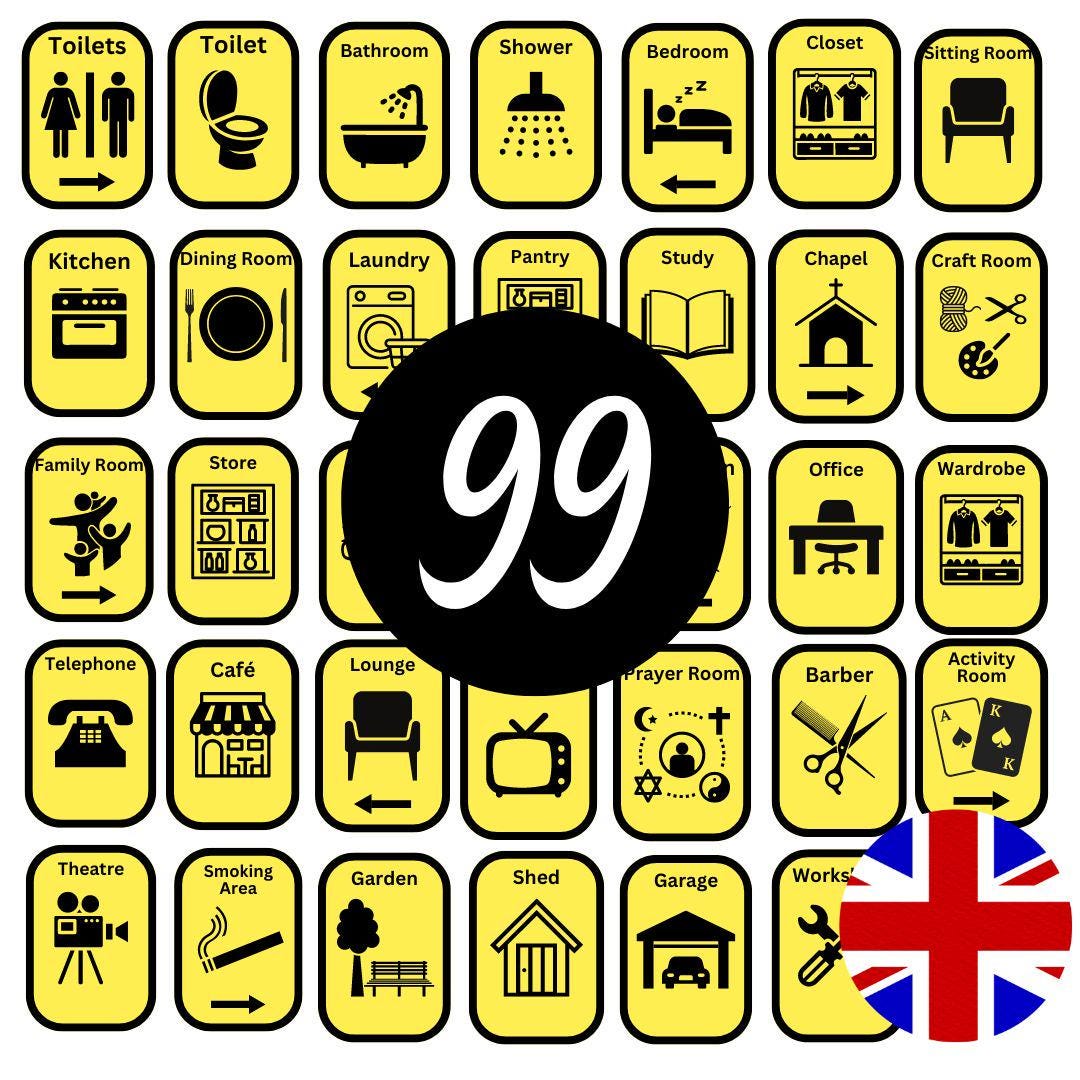 Dementia Friendly Signs 99 Designs for Home or Aged Care Facility ...