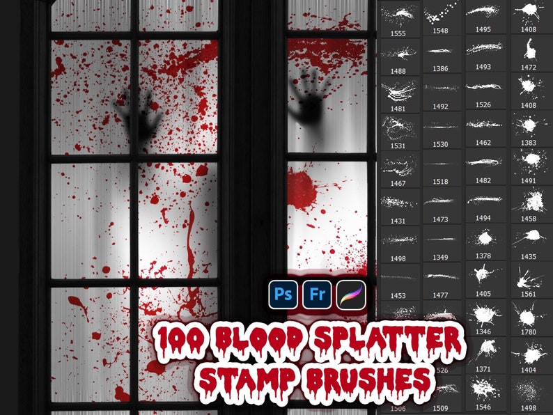 100 Blood Splatter Stamp Brushes | Procreate & PS | Digital Download - Etsy