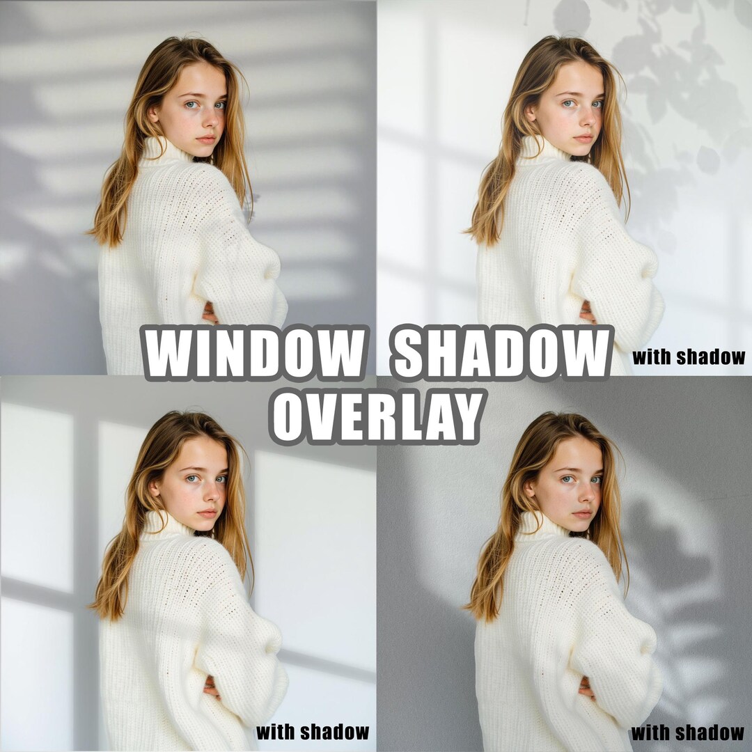 Realistic Window Shadow Overlay: 30 PNG Photoshop Backdrops (digital ...