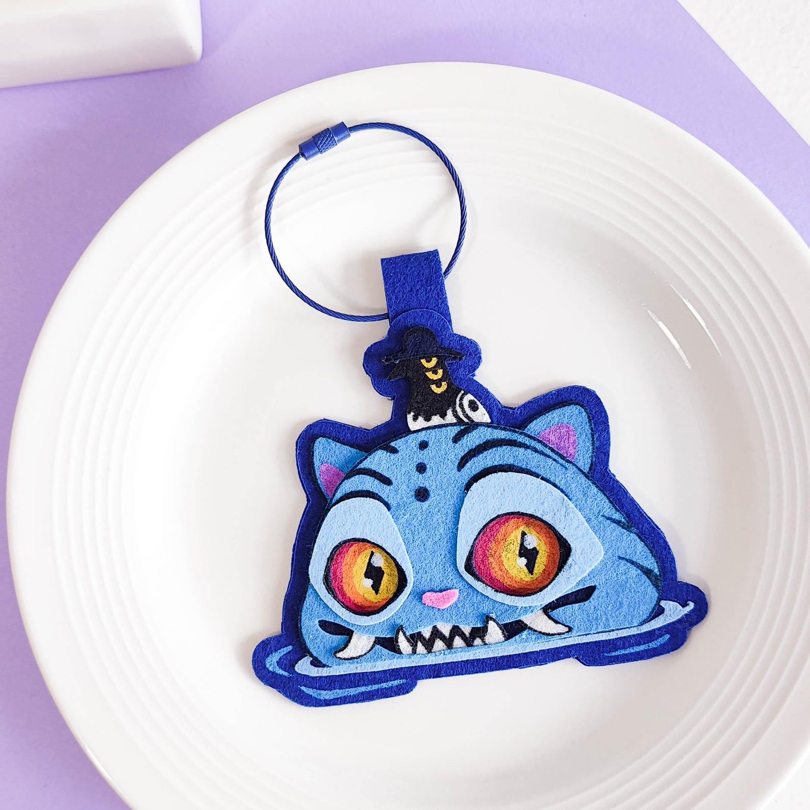 Demon Tiger Chibi Felt Keychain/bagcharm Hangings/magnet - Etsy