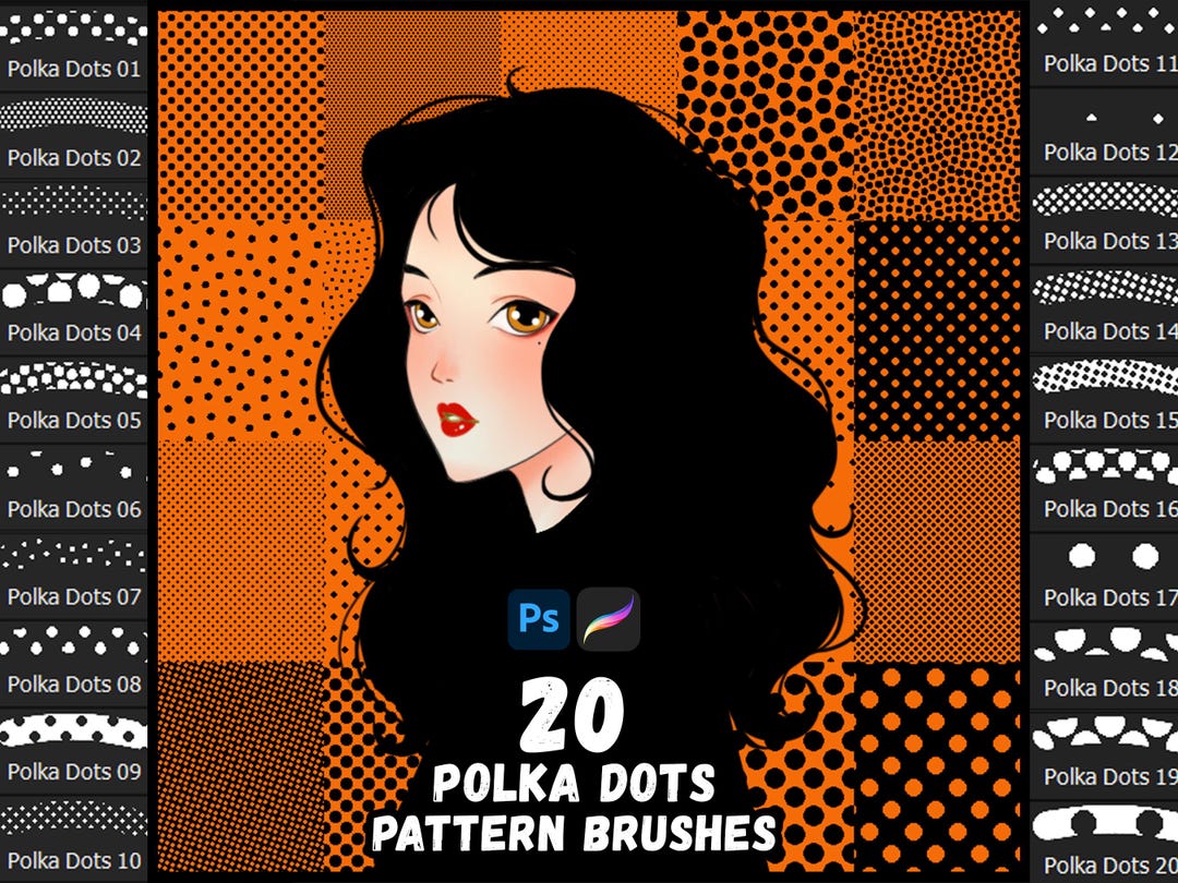 Polka Dots Pattern Brushes | Procreate & PS Brushes | Digital Download - Etsy
