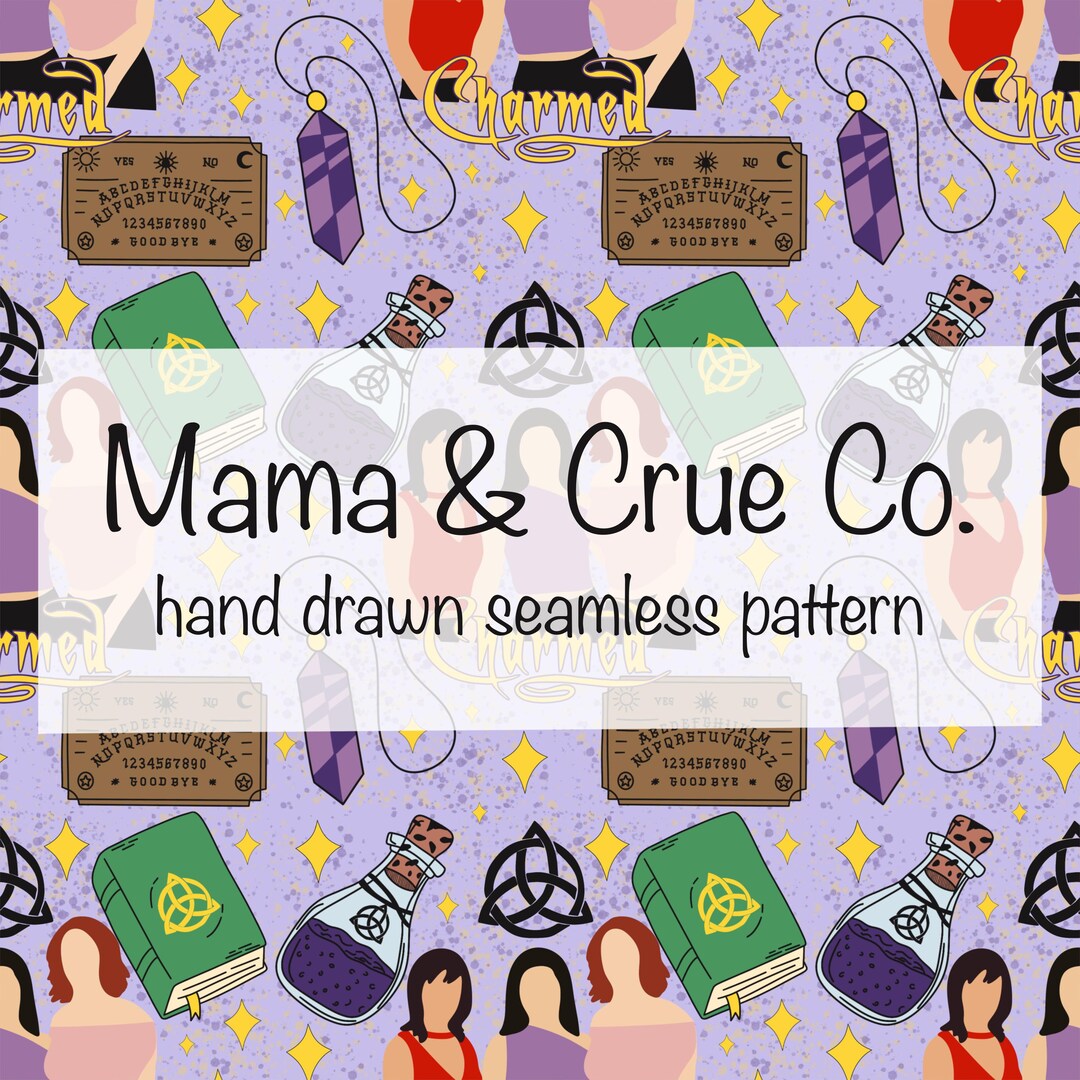 Charmed Seamless Pattern 300 DPI PNG Instant Download Digital Papers ...