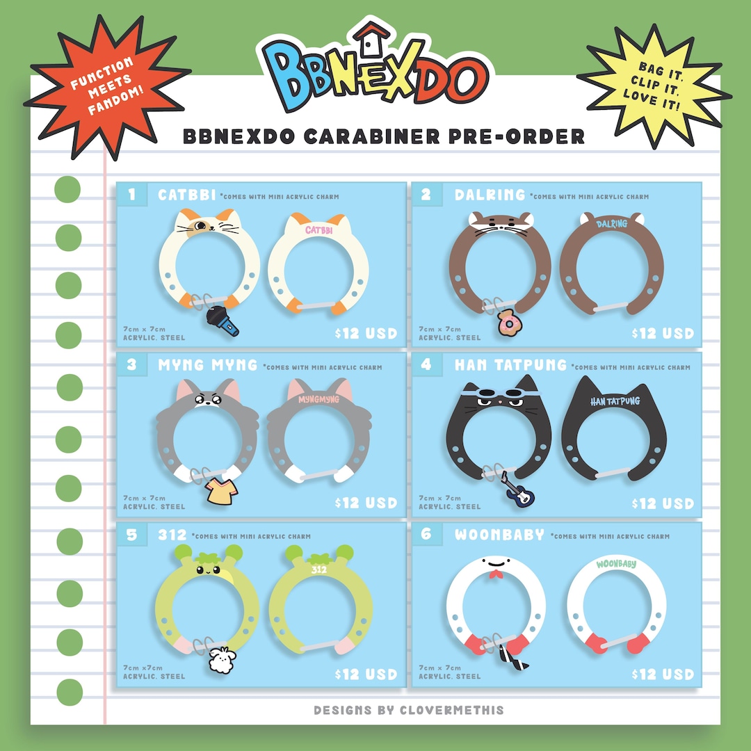 Boynextdoor BBNEXDO Acrylic Carabiner Keychain & Charm Holder - Etsy