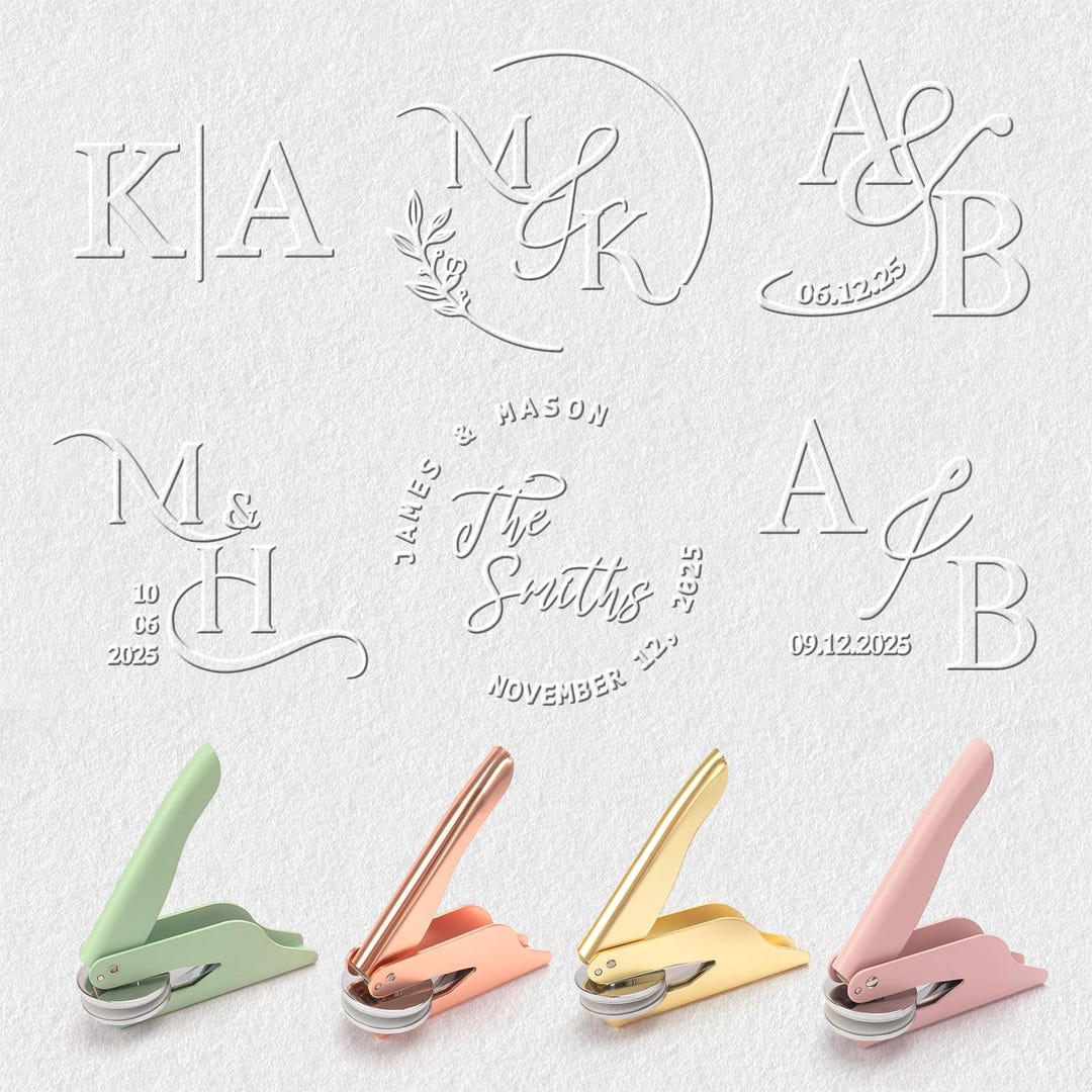 Monogram Embosser Personalized/custom Wedding Embosser Stamp/initials ...