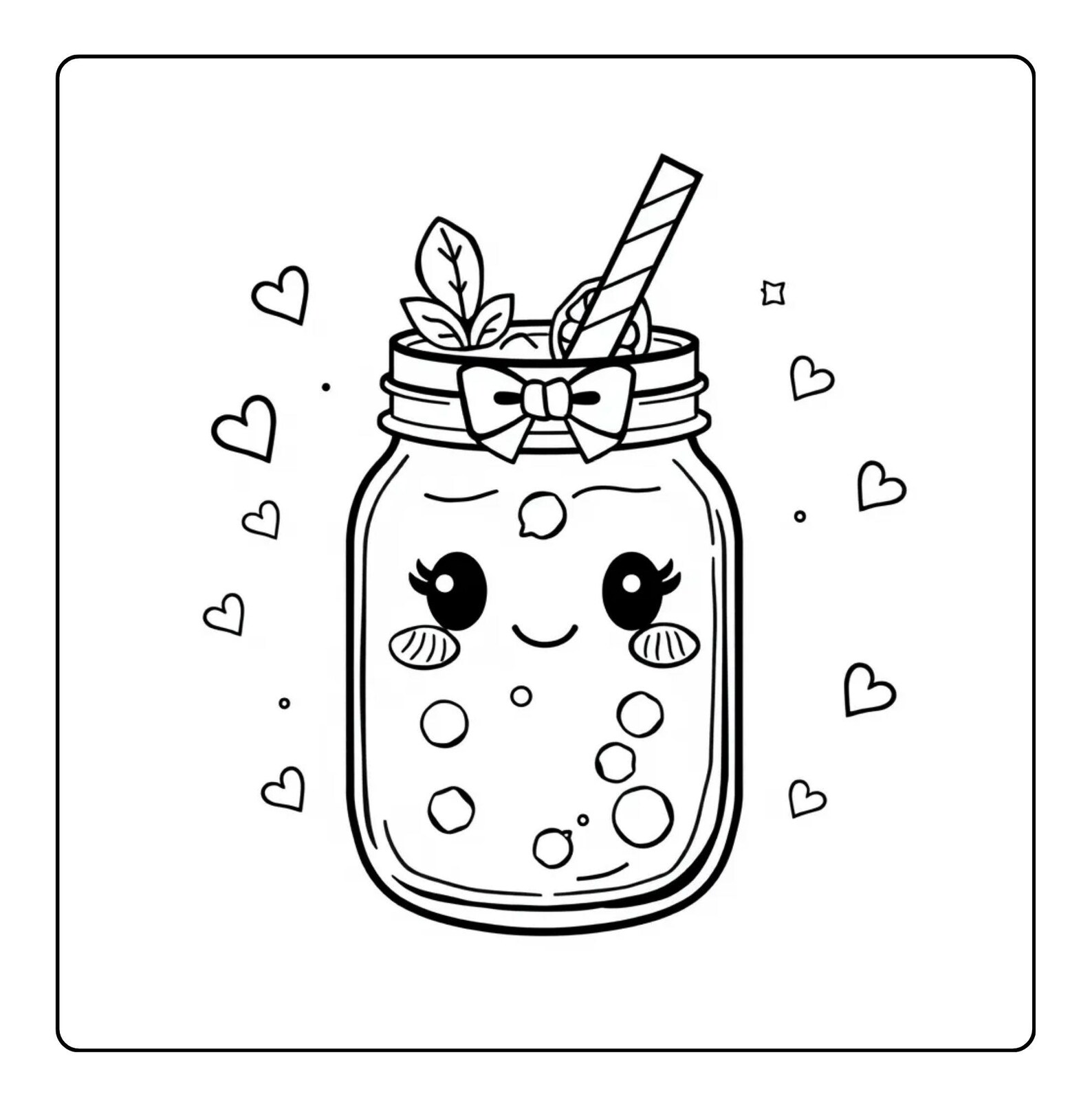 Bold and Easy Coloring Book: Simple & Cute Kawaii Jar Designs for ...