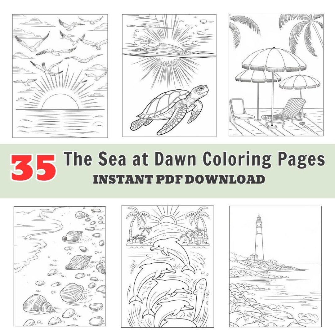 The Sea at Dawn Coloring Pages - Coloring Pages for Adults and Kids ...