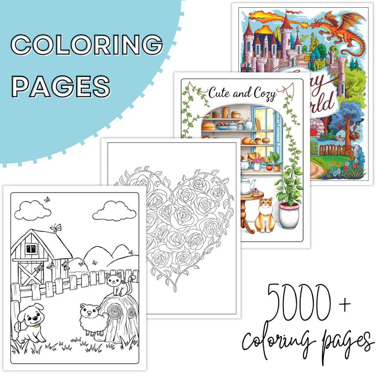 5000+ Coloring Pages Mega Bundle - 89+ Coloring Books - Bold and Easy ...