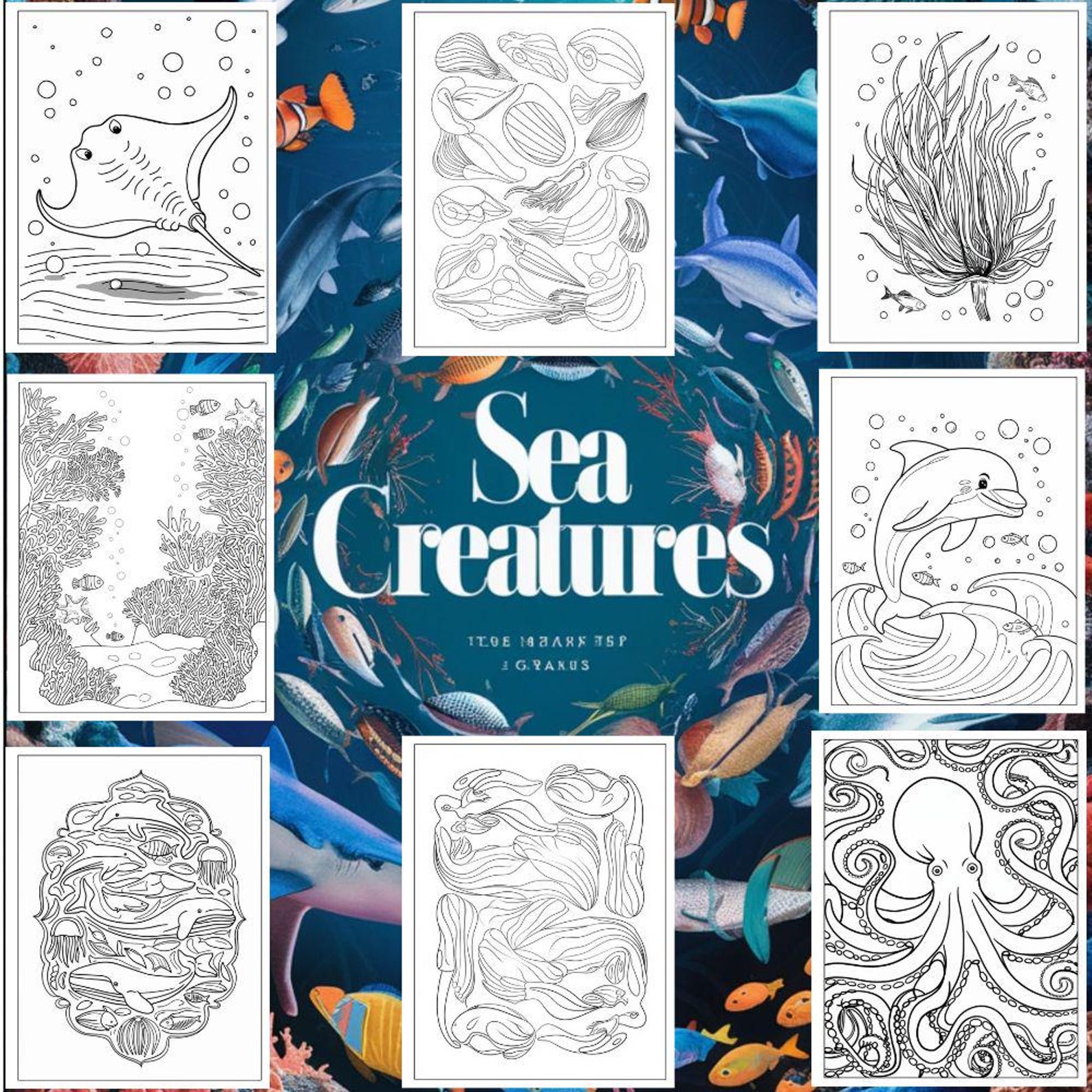 50 Amazing Sea Creature Coloring Pages - Coloring Pages for Adults and ...