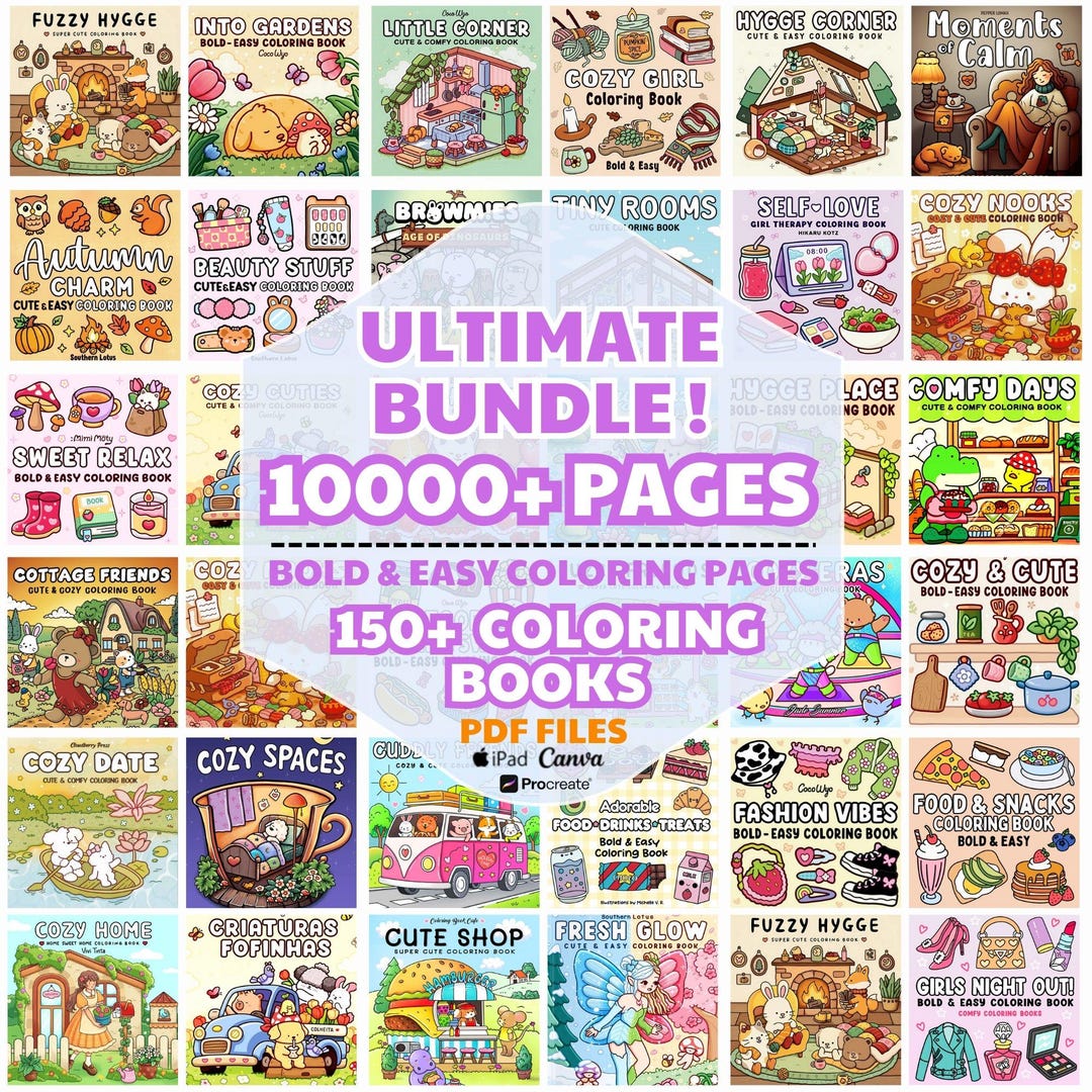 10.000+ Coloring Pages Mega Bundle - 150+ Coloring Books - Bold and ...