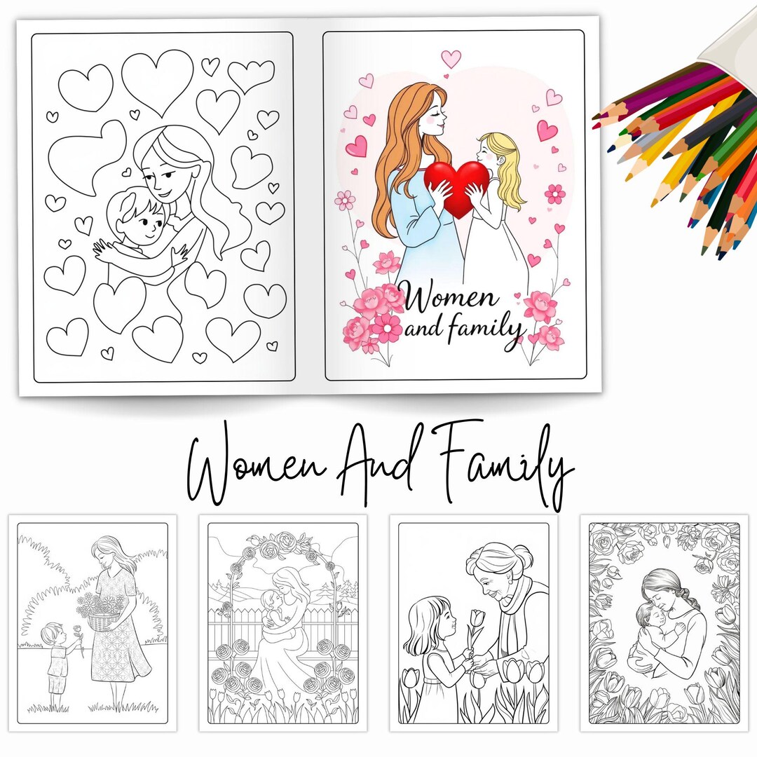 The Heart of Home: Women, Love, and Family, 73 Easy Coloring Sheets ...