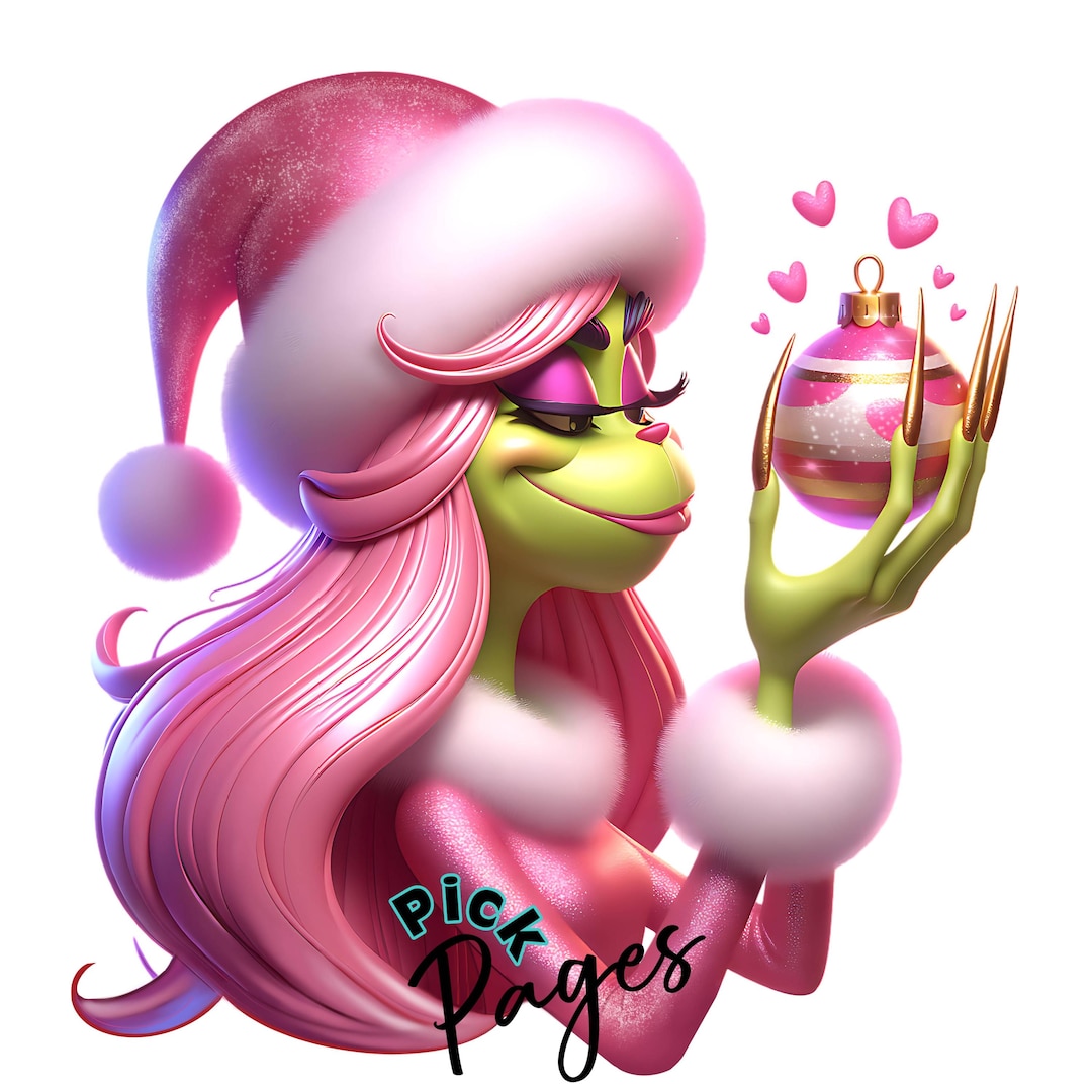 Pink Grinch Png, Pink Merry Christmas Png, Pink Christmas Png, Pink ...