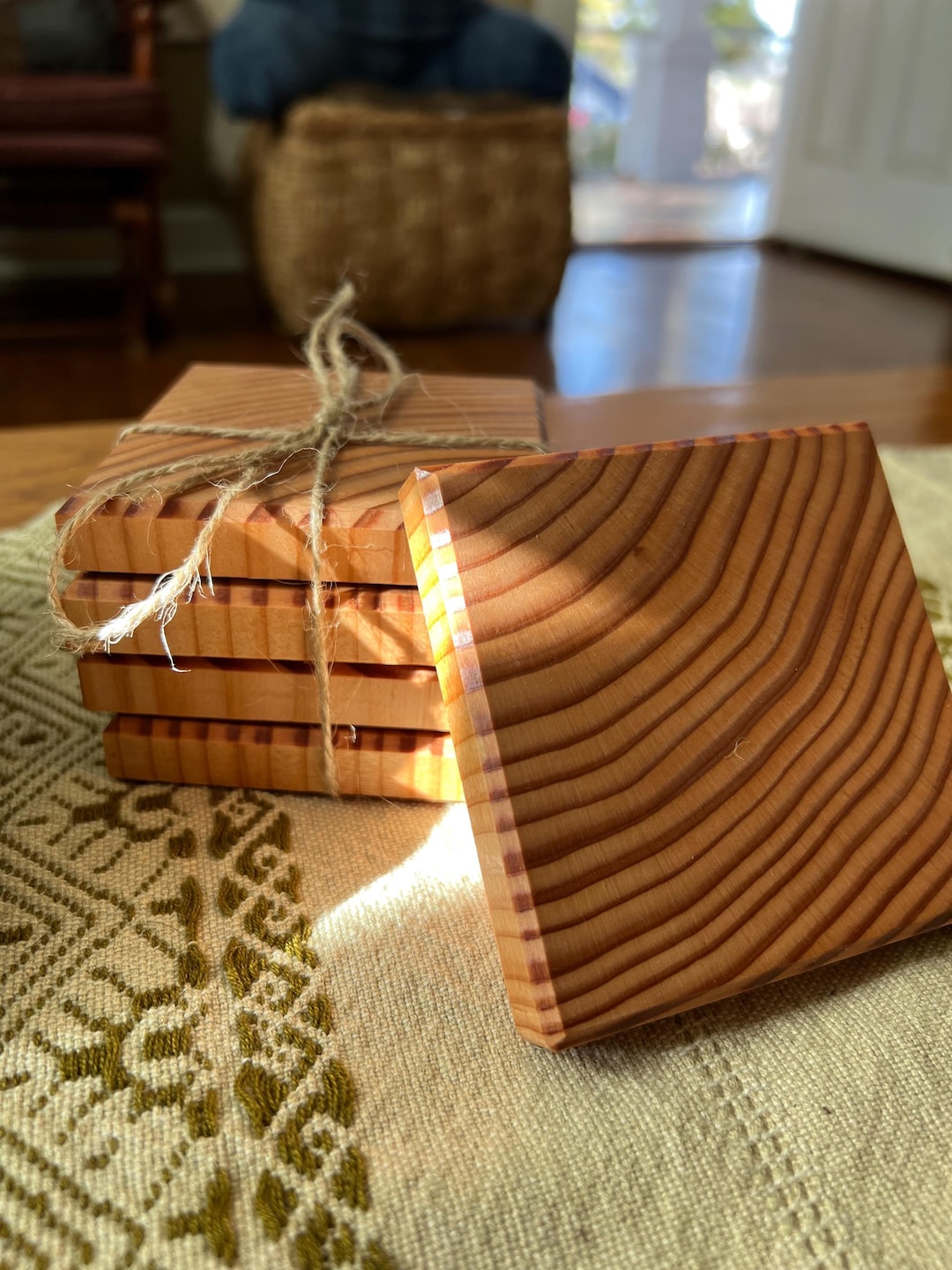 Handmade Wooden Coasters (set of 4) - Etsy