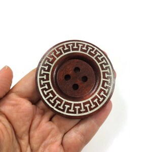 3 Extra Large Wooden Buttons, 60mm Sewing Buttons, Big Buttons for ...