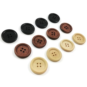 1 Inch Wooden Buttons, 6 Sewing Buttons, 25mm Natural Wood Button ...