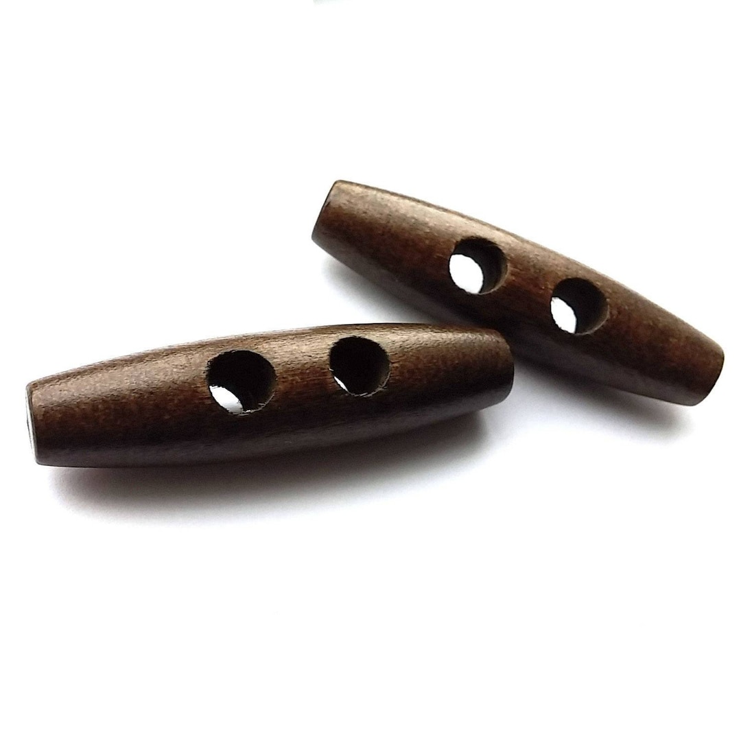Brown Toggle Buttons - 50mm Big Wooden Toggle Buttons - 2 Inches Large ...