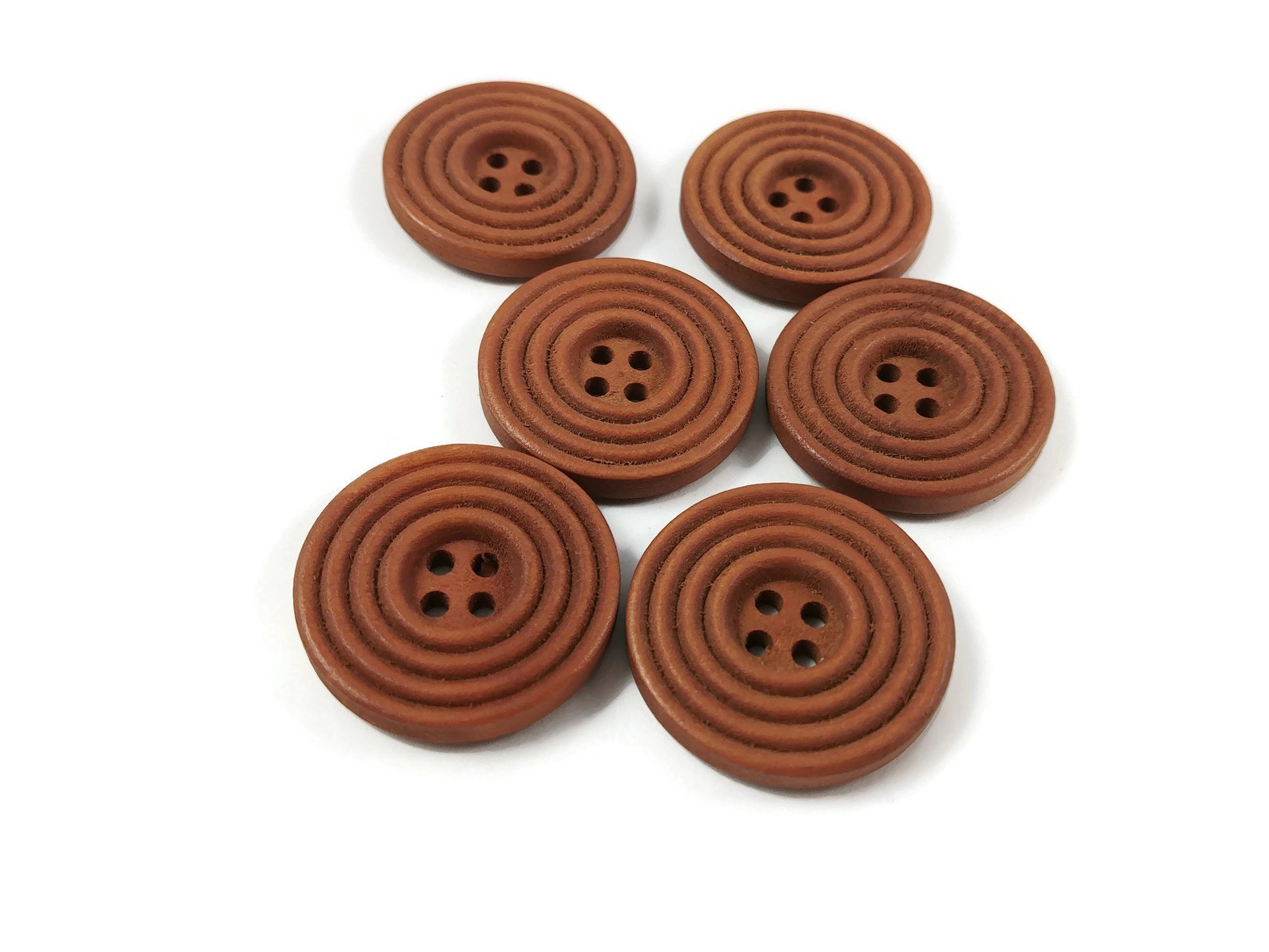 1 Inch Wooden Sewing Buttons 25mm - Set of 6 Circle Wood Button ...