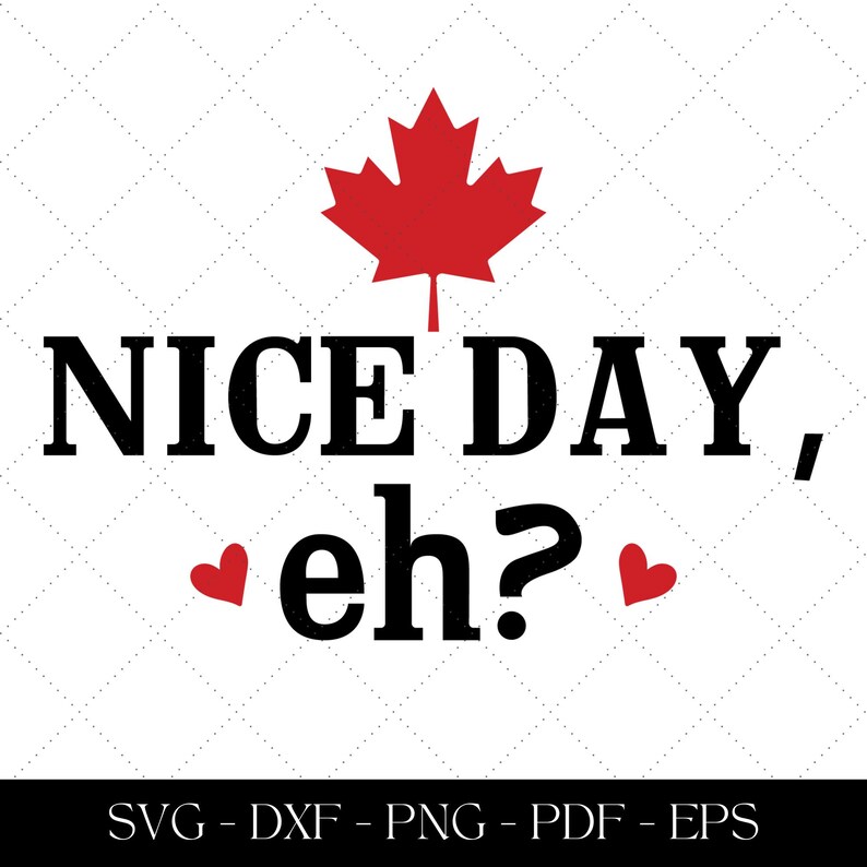 Nice Day, Eh? SVG Cutting File, PNG for Printing, Instant Download ...