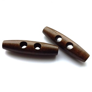 Brown Toggle Buttons - 50mm Big Wooden Toggle Buttons - 2 Inches Large ...