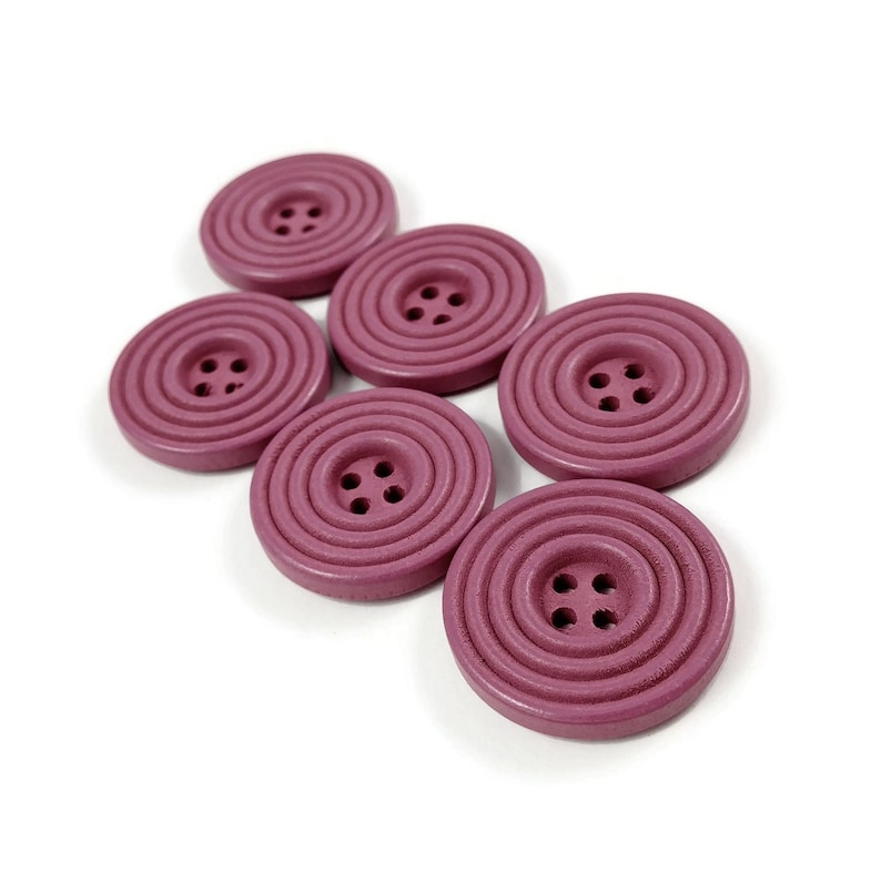 1 Inch Black Wooden Buttons, Set of 6 Sewing Buttons, 25mm Buttons for ...