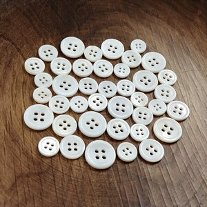 Mother of Pearl Buttons - 10mm Buttons - Set of 10 Shell Buttons ...