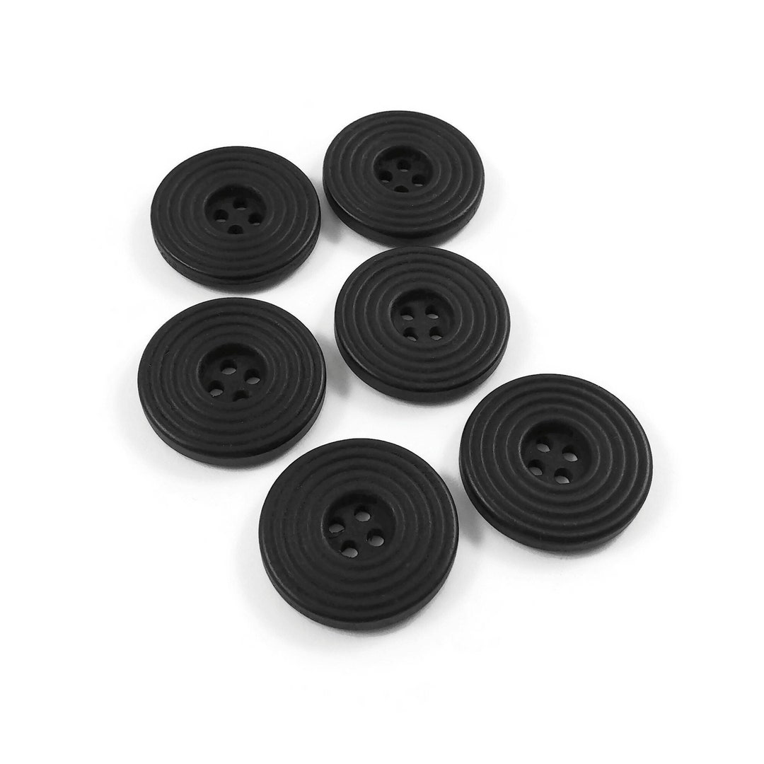1 Inch Black Wooden Buttons, Set of 6 Sewing Buttons, 25mm Buttons for ...