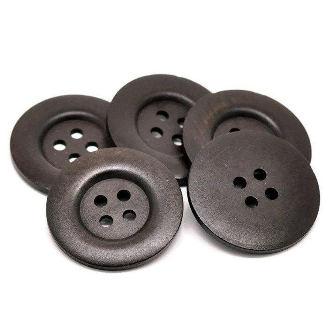 Extra Large Buttons, 3 Dark Brown Wooden Buttons, 50mm Sewing Buttons ...