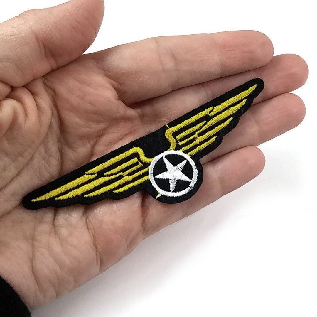 Aviator Wings Patch, Air Force Jacket Iron on Patches, Embroidered Sew on Patches, Wings Badge ...