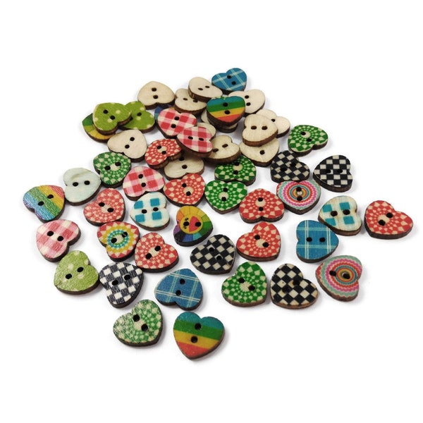 Heart Shape Buttons - Etsy