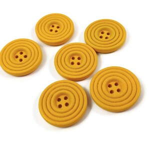 1 Inch Wooden Sewing Buttons 25mm - Set of 6 Circle Wood Button ...