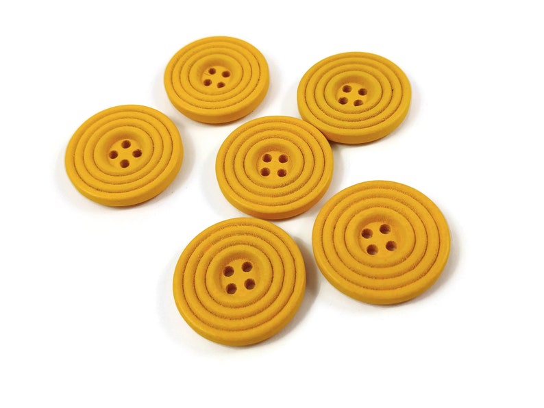 1 Inch Wooden Sewing Buttons 25mm - Set of 6 Circle Wood Button ...
