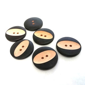 Carved Wooden Buttons, 30mm Sewing Buttons, 6 Wood Buttons for Knitting ...