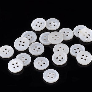 Mother of Pearl Buttons - 10mm Buttons - Set of 10 Shell Buttons ...