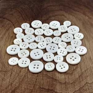 Mother of Pearl Buttons - 10mm Buttons - Set of 10 Shell Buttons ...