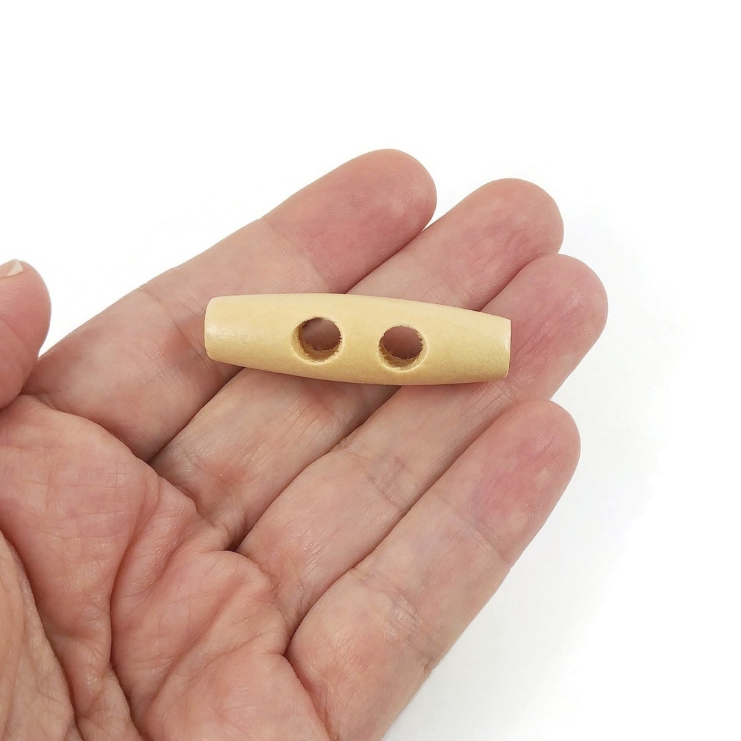 40mm Toggle Buttons, Wooden Horn Buttons, off White Sewing Buttons ...
