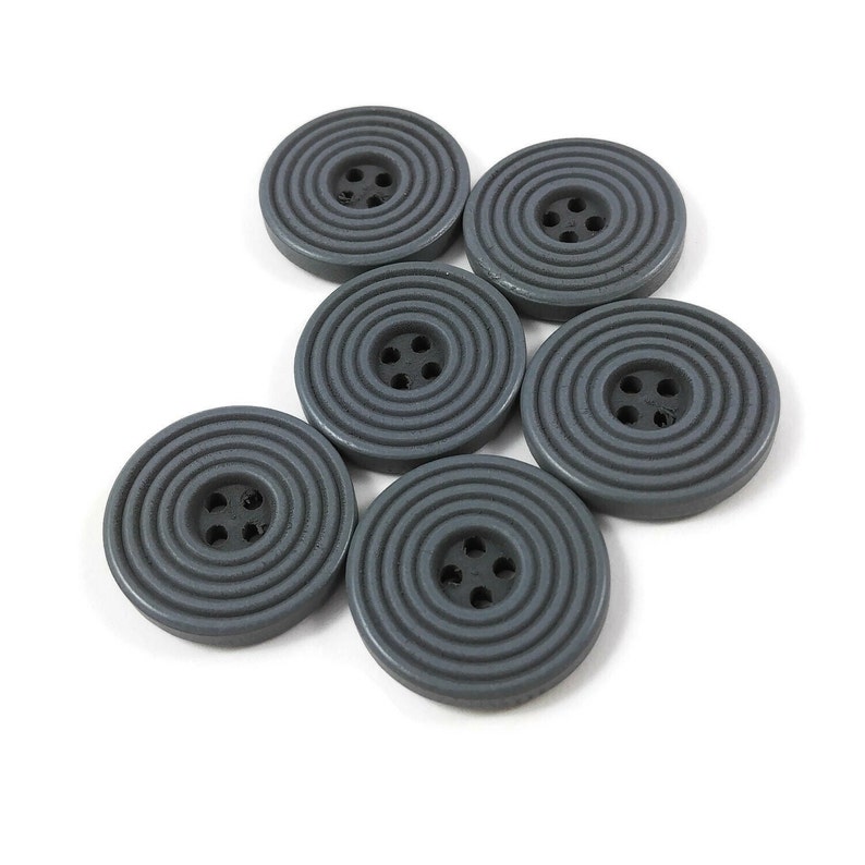 1 Inch Black Wooden Buttons, Set of 6 Sewing Buttons, 25mm Buttons for ...