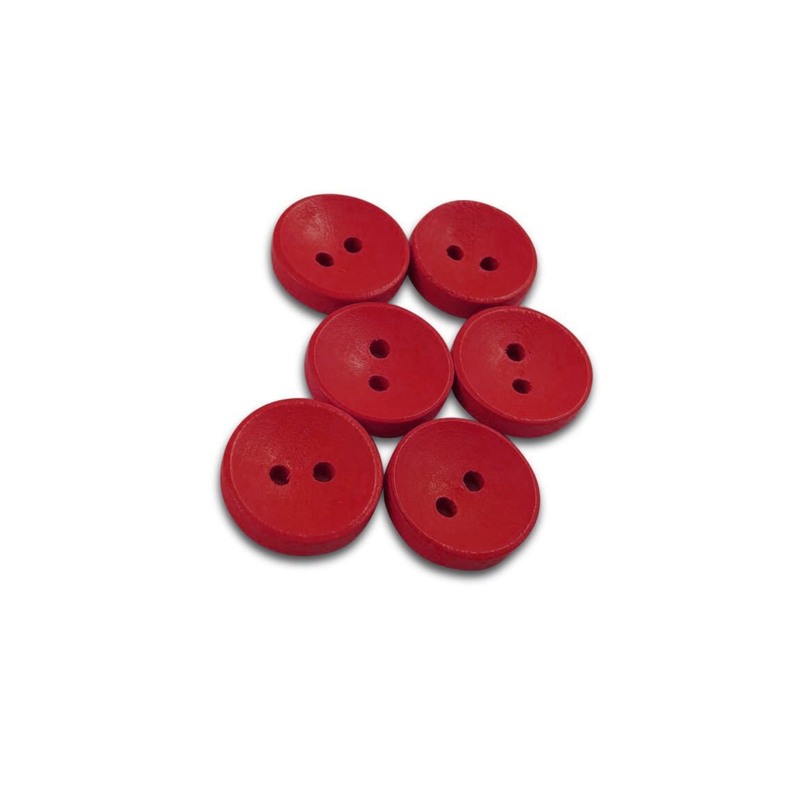 15mm Yellow Wooden Buttons - Set of 6 Small Sewing Buttons for Knitting ...