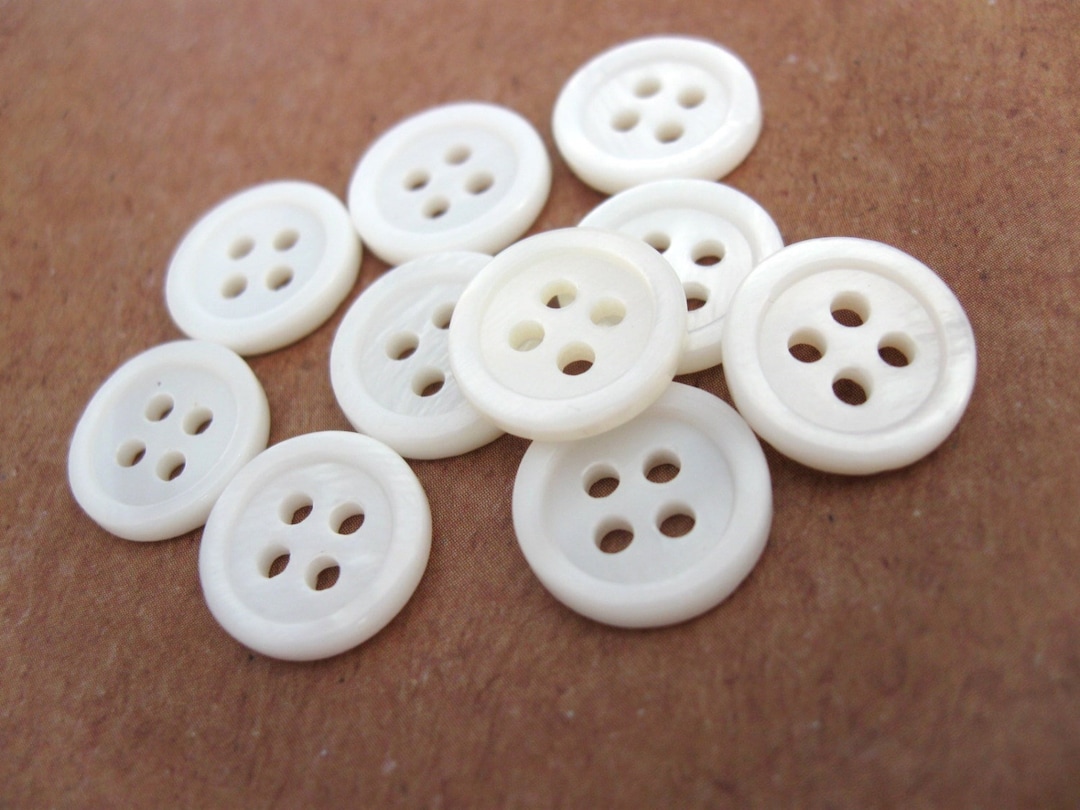 Mother of Pearl Buttons - 10mm Buttons - Set of 10 Shell Buttons ...