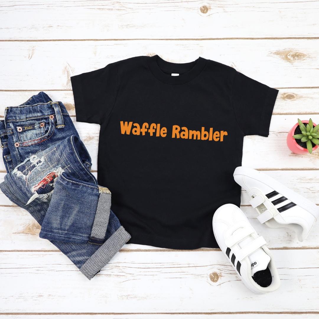 Waffle Rambler Graphic T-shirt: Playful Text Tee - Etsy