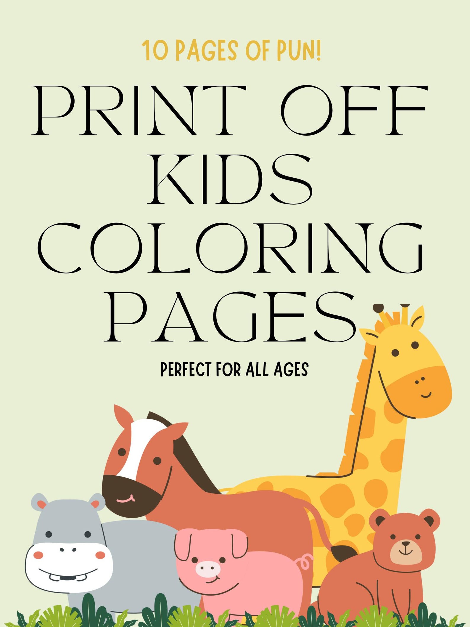 Animal Pun Kid Printable Coloring Book | Great for All Ages | Animal ...