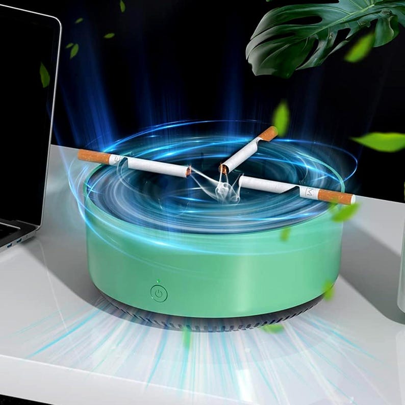 Smokeless Ashtray With Air Filter – Odor Reducing Cigarette Ashtray for ...