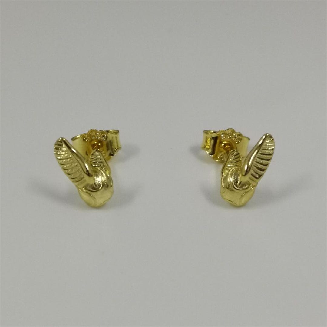 PANDORA Collection Golden Snitch Plated Stud Earrings - Etsy