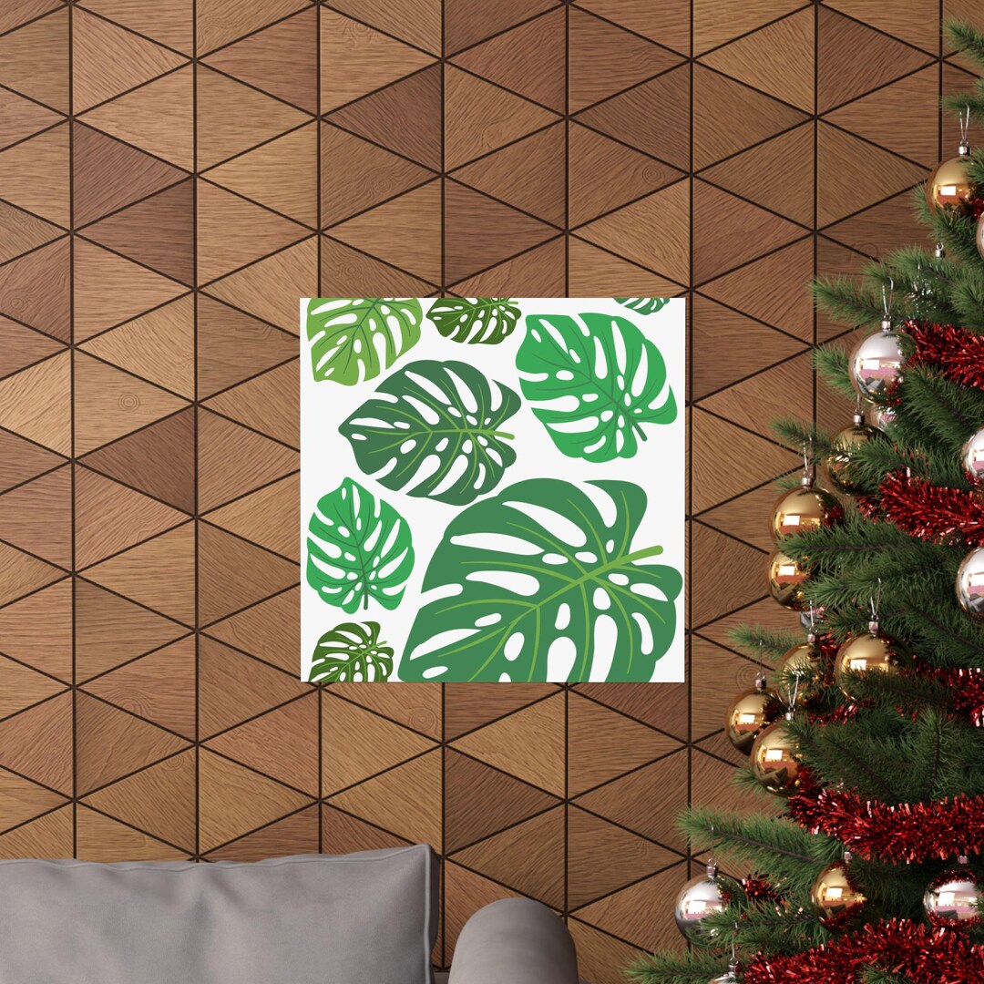 Monstera Leaf Matte Vertical Posters, Botanical Wall Art Print ...