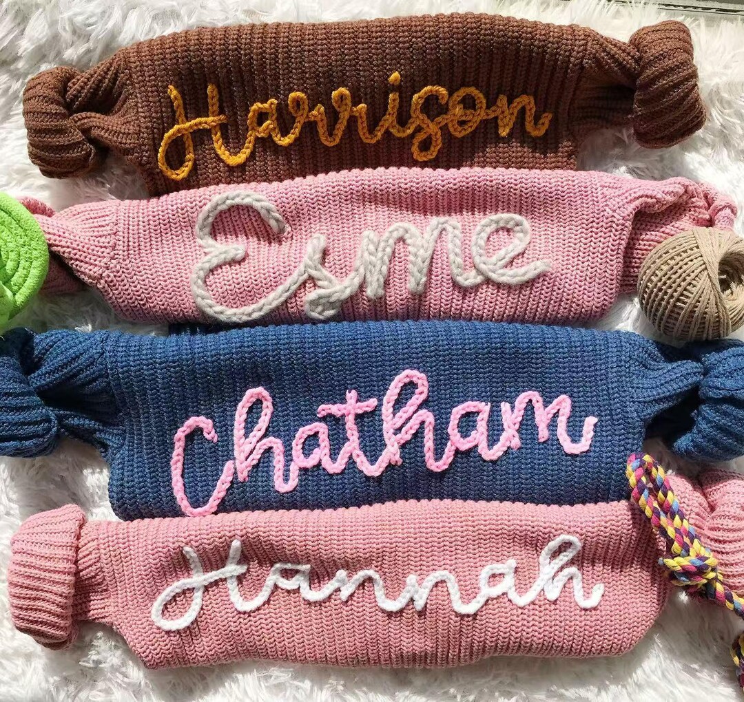 Personalized Baby Girl Sweater With Embroidered Name & Monogram ...