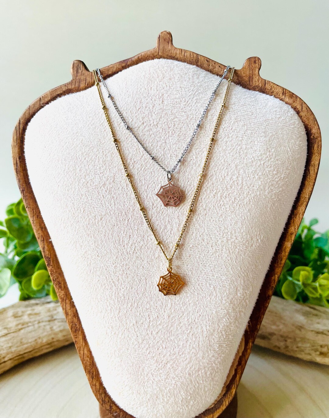 Dainty Stainless Steel Spider Web Necklace - Halloween Jewelry - Etsy