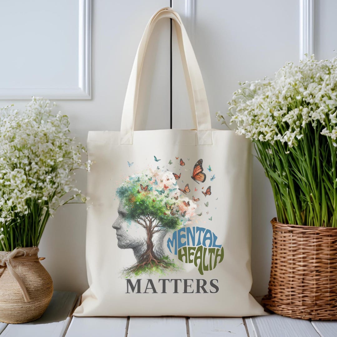 Mental Health Matters Tote Bag Mental Health Awareness Gift, Canvas ...